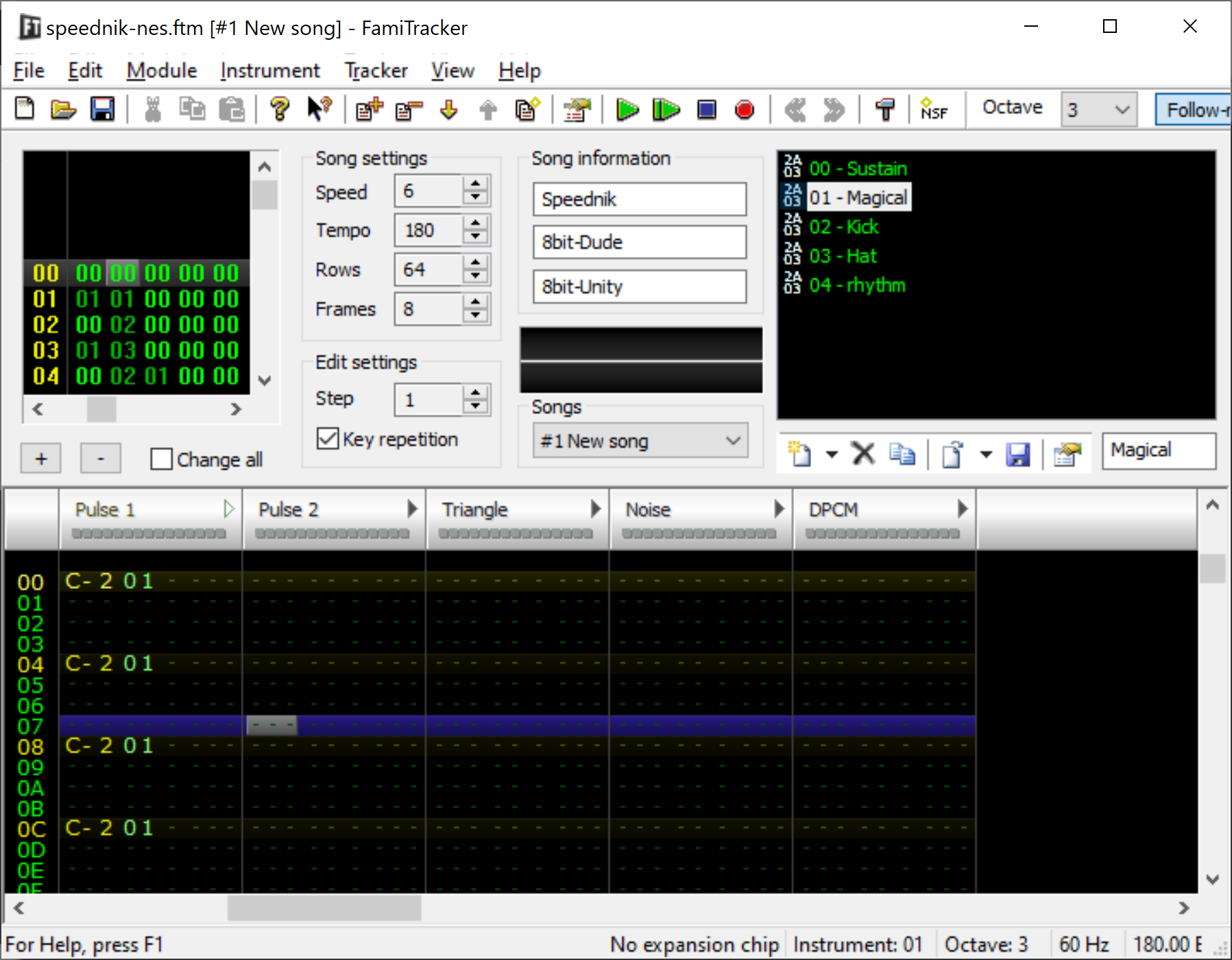 NES: FamiTracker – 8bit-Unity